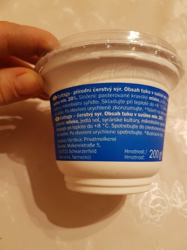 Podrobné informace o potravině Milbona Cottage cheese
