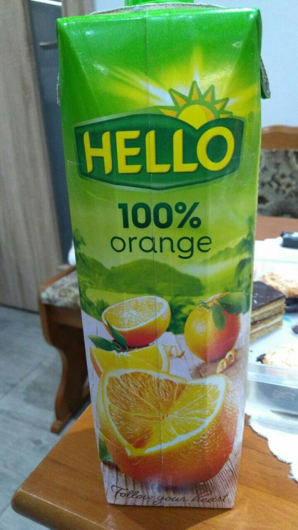 Podrobné informace o potravině Hello orange 100%